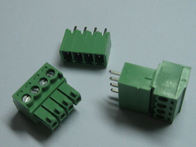 250 X Screw Terminal Block Connector 3.5Mm 4Pin/Way Green Plugable Type Straight - SPW Industrial