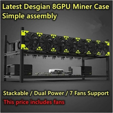 Rxfsp 8 Gpu Aluminum Stackable Open Air Mining Computer Frame Rig ...