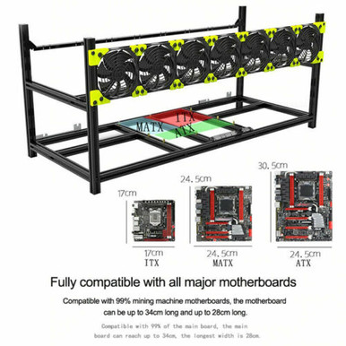 Veddha V3C 8-Gpu Mining Case Stackable Mining Rig Open Air Frame Case ...