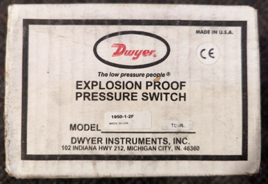 New Sealed Dwyer 1950-1-2F Explosion Proof Pressure Switch - SPW Industrial