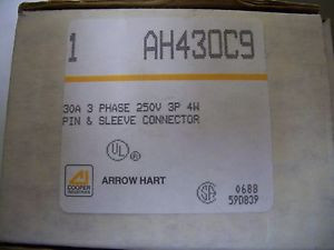 Arrow Hart Pin And Sleeve Plug Cat# Ah430C9 250Vac 3P 4W Nib - SPW ...