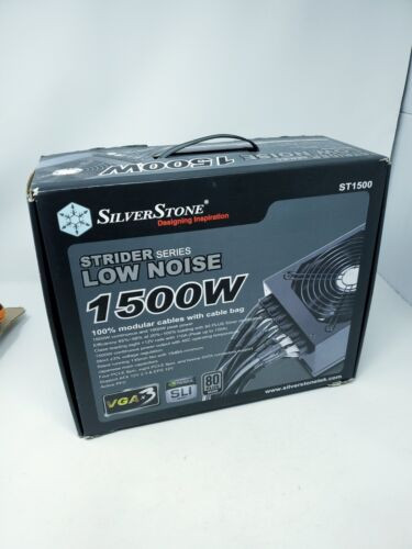 Silverstone St1500 Strider Series 1500W 80 Plus Silver Box & Manual ...
