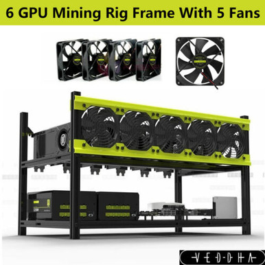 Veddha V3D 6-Gpu Aluminum Stackable Open Air Mining Computer Frame Rig ...