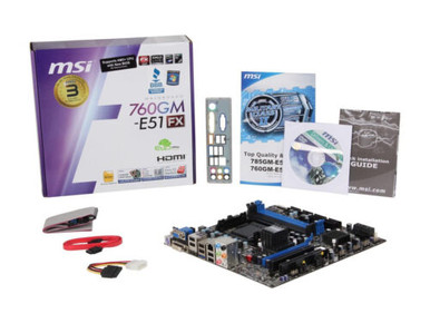 Msi 760Gm-E51 (Fx) Ms-7596 Socket Am3+ Amd 760G Hdmi Matx Motherboard ...