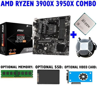 Amd Ryzen 9 3900X 3950X Cpu+Msi B450M Pro-Vdh Max Motherboard +32Gb ...