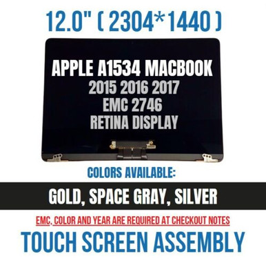 Apple Macbook Retina 12" 2015 A1534 Gold Lcd Screen Display - SPW ...
