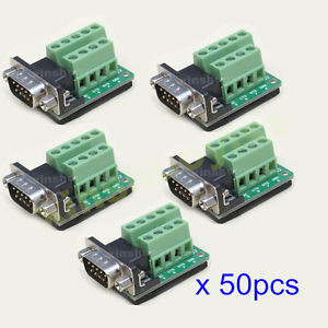 [50x] DB9-G2 DB9 Nut Type Connector 9Pin Male Adapter Terminal Module ...