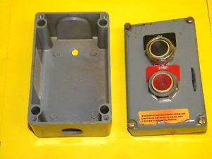Square D Control Station Enclosure With 1 Black Pushbutton, 1 Red ...