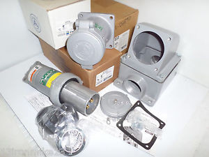 New Appleton Acp1044Cd&Adr1044 100-Amp Generator Plug&Receptacle&2Back ...