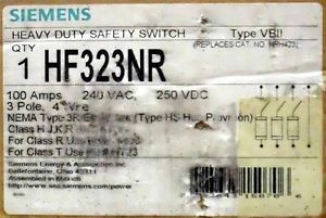 Siemens Hf323Nr Safety Switch, Fusible, 100A, 240Vac, 3Ph - SPW Industrial