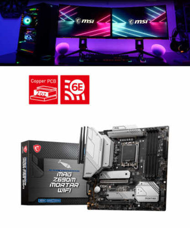 Msi Micro-Atx Motherboard Intel Z690 Chipset Mag Z690M Mortar Wifi ...