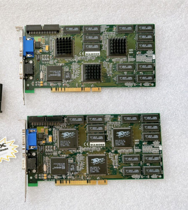 Diamond Monster 3D Ii 3Dfx Voodoo 2 Pci 8Mb Sli - 2 Cards - Cable ...