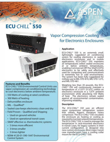Electronics Enclosure Cooling System, Aspen System Ecu-Chill 550. S/N ...