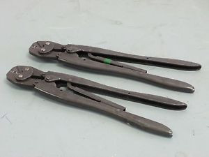 Lot Of 2 Crimpers Amp 46447-G 22-10 1-9 W Stratotherm Hand Ratchet ...