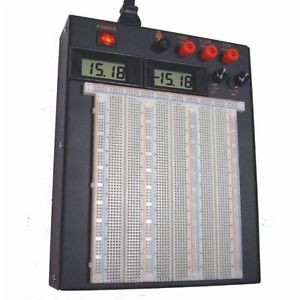 New Powered Solderless Breadboard W/ Lcd Voltage Displays - SPW Industrial