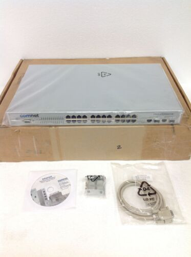 New Comnet Cnge2Fe24Mspoe 24 Port Ethernet Switch W/Rackmount Ears ...