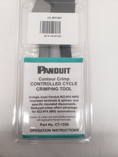 Panduit CT-1550 Contour Crimp Controlled Cycle Tool 22-10 Awg
