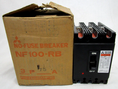 Shop Nos Mitsubishi Nf100-Rb-3P-75A No-Fuse Circuit Breaker backed by a ...
