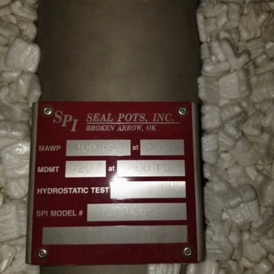 Shop Spi Seal Pots Inc, Model Sp0106-15, Mawp 400Psi At 200° F, Mdmt ...