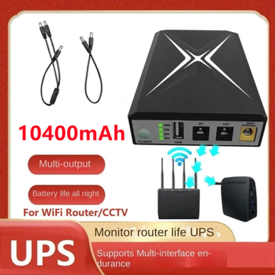8800Mah 10400Mah Mini Ups Battery Backup 5V 9V 12V Uninterruptible ...