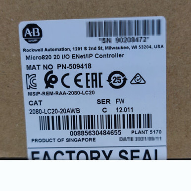 2023 New Sealed Allen-Bradley 2080-Lc20-20Awb Micro820 20 I/O Enet/Ip ...
