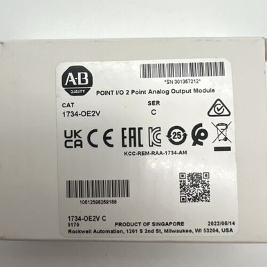 Allen Bradley 1734-Oe2V Ser/C Point I/O 2 Point Analog Output Module ...