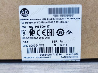 Ab 2080-Lc50-24Awb Micro850 24 I/O Ethernet/Ip Controller New Sealed ...