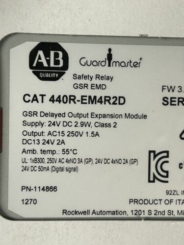 New Allen-Bradley 440R-Em4R2D Guardmaster Gsr Emd Delayed Output ...