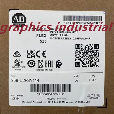 Factory Sealed Allen-Bradley 25B-D2P3N114 Series A 1Hp Powerflex 525 Ac ...