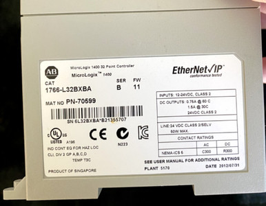 Allen-Bradley 1766-L32Bxba Micrologix 1400 Processor. 32 Point ...
