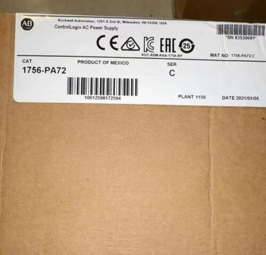 Allen Bradley 1756-Pa72 Ser C Controllogix Ac Power Supply Module New ...