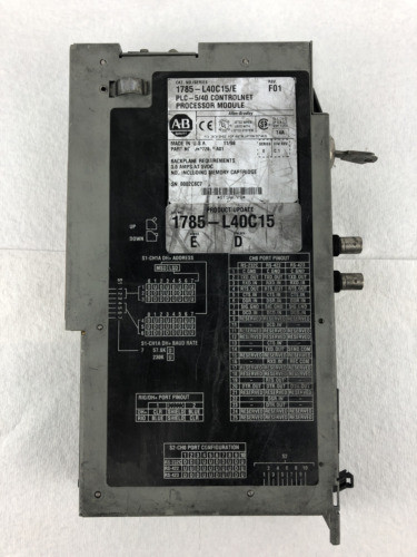 Allen Bradley 1785-L40C15 Controlnet Processor Module Rev. D Ser. E ...