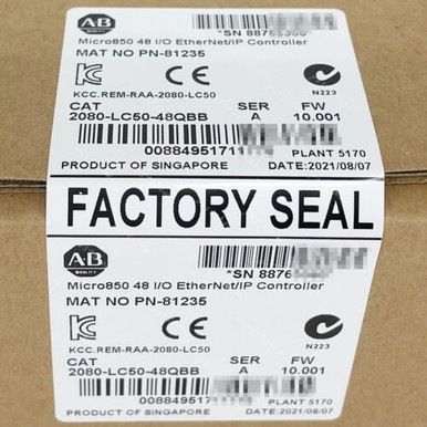 New Sealed Ab Allen-Bradley 2080-Lc50-48Qbb Micro850 Ethernet/Ip ...