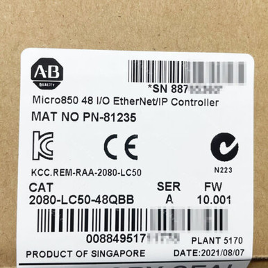 1Pc Allen Bradley 2080-Lc50-48Qbb Micro850 48 I/O Ethernet/Ip ...