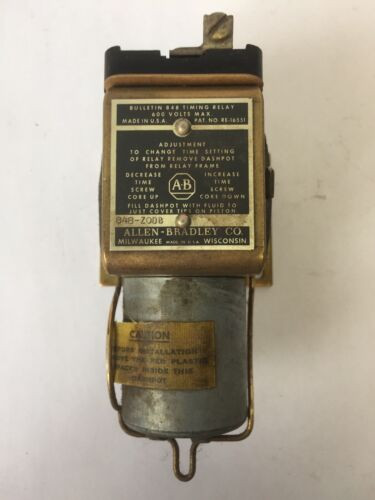 Allen Bradley 848-Zod Fluid Dashpot Timing Relay 600 Volts Coil 120V ...