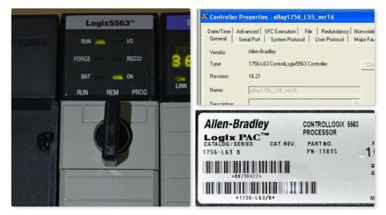 Allen Bradley 1756-L63/B Controllogix Logix5563 8Mb Memory Tested Good ...