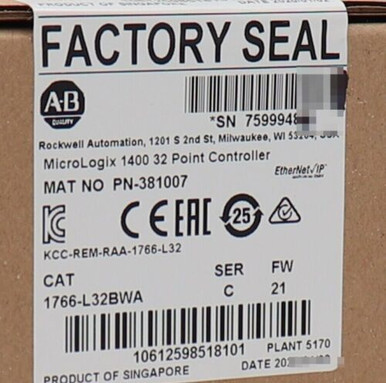 New Sealed 1766-L32Bwa Micrologix 1400 32 Point Controller Allen ...