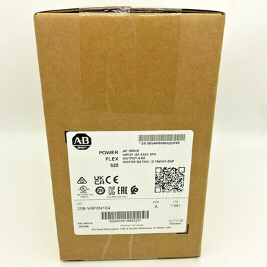 New Ab 25B-V4P8N104 Ser A Powerflex 525 Ac Drive 0.75Kw 1Hp 25Bv4P8N104 ...