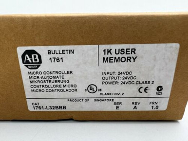 AB 1761-L32BBB 1761L32BBB SER E Micrologix 1000 32 Point New Allen Bradley