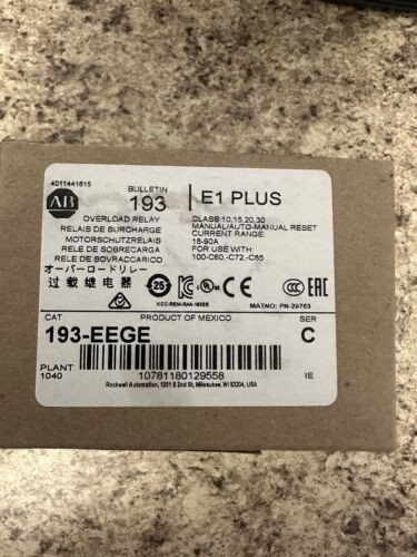 193-Eege Allen Bradley Overload Relay - SPW Industrial