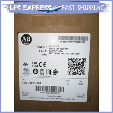 New Ab 25B-V4P8N104 Powerflex 525 Ac Drive 0.75Kw 1Hp Accelerate ...