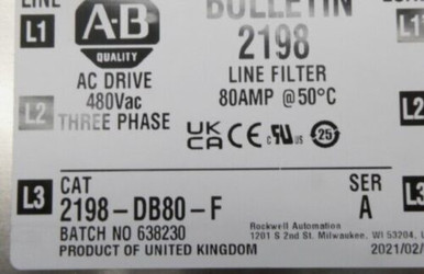 Brand New Allen Bradley 2198-Db80-F Three Phase Line Filter Ac Drive ...
