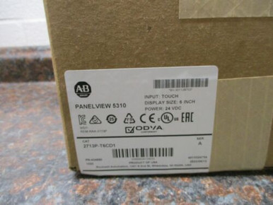 Allen Bradley 2713P-T6Cd1 Panelview 5310 Graphic Terminal Touch Screen ...