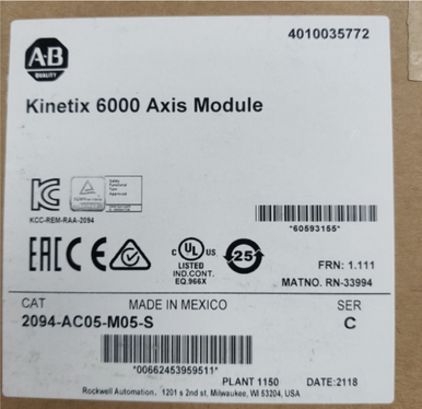 New Ab Allen-Bradley 2094-Ac05-Mp5-S Ab Kinetix 6000 Integrated Axis ...