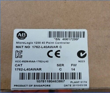 New Allen Bradley 1762-L40Awar Micrologix 1200 Controller - SPW Industrial