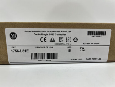 New Sealed Allen Bradley 1756-L81E Controllogix 5580 Controller - SPW ...