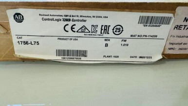 Allen Bradley 1756-L75 Controllogix 32 Mb Controller Pn-114259 - SPW ...