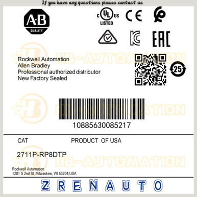 2711P-Rp8Dtp Allen Bradley Panelview Plus 6 700-1500 Logic Module #Cgpl ...