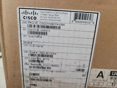 New Sealed Cisco Sma-M170-K9 Sma M170 Security Management Appliance