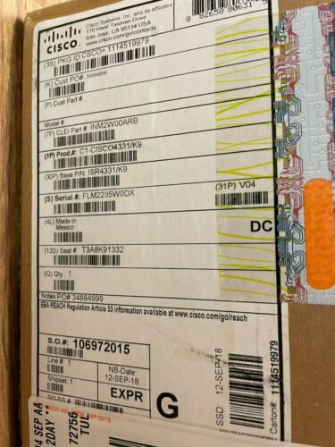 New Cisco 4330 4331 Isr Router 4331/K9 Isr4331/K9 C1-Cisco4331/K9